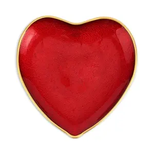 VIETRI Baroque Glass Heart Plate - Red