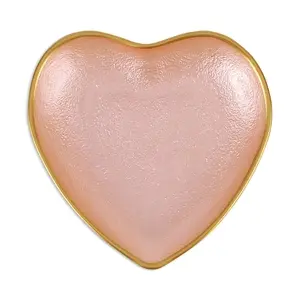 VIETRI Baroque Glass Heart Cocktail Plate - Pink