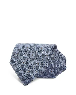 Canali Silk Medallion Tie - Light Blue