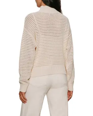 Sanctuary Quarter Zip Openwork Sweater