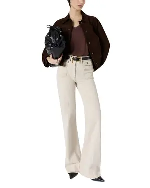 Gerard Darel Mirana Linen V-neck Top - Brown