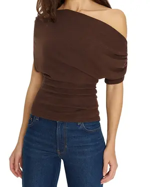 REFORMATION Iris Draped Top - Mole