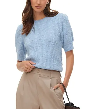 Vero Moda Vmgenius Short Sleeve Pullover Sweater - Brunnera Blue