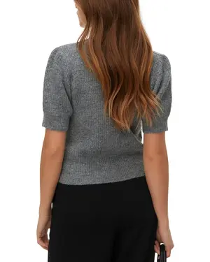 Vero Moda Vmgenius Short Sleeve Pullover Sweater - Medium Grey