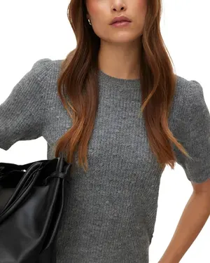 Vero Moda Vmgenius Short Sleeve Pullover Sweater - Medium Grey