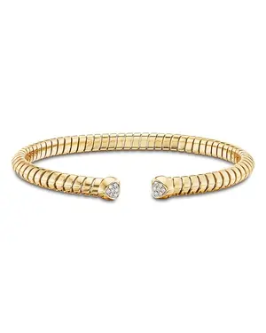 Marina B 18k Yellow Trisolina Diamond Bangle Bracelet - Gold