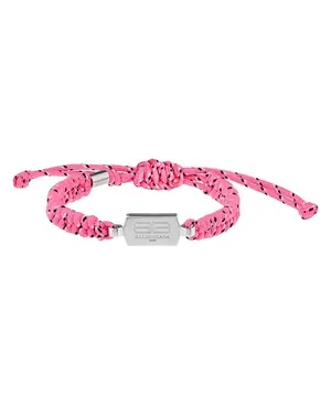 Balenciaga Saint-germain Lace Bracelet - Pink/black/white/shiny Silver