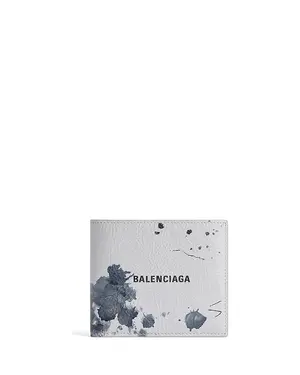 Balenciaga Cash Square Folded Coin Wallet - Light Grey