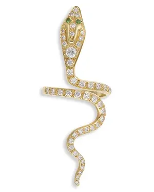 ILEANA MAKRI 18k Gold Diamond And Tsavorite Cobra Ring
