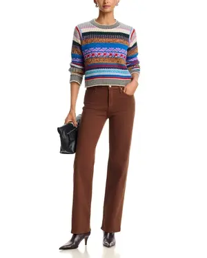 MOTHER The Kick It High Rise Straight Jeans - Bison