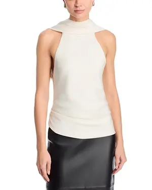 Simkhai Samira Draped Neck Top - Ivory