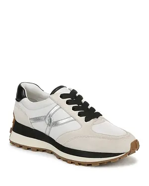 Veronica Beard Valentina Low Top Sneakers - Black/silver