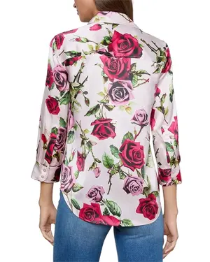 L'Agence Dani Silk Blouse - Pink Multi