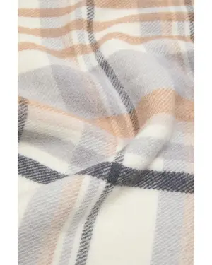 Acne Studios Wool Blend Check Logo Scarf - White/beige