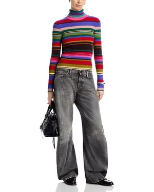 Acne Studios Striped Wool Sweater - Red/purple
