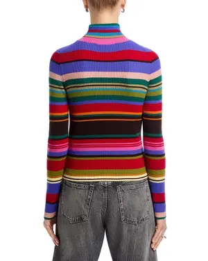 Acne Studios Striped Wool Sweater - Red/purple