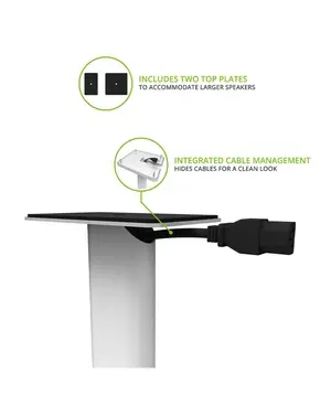 KANTO Sp26pl 26" Bookshelf Speaker Stands With Rotating Top Plates And Cable Management Pair