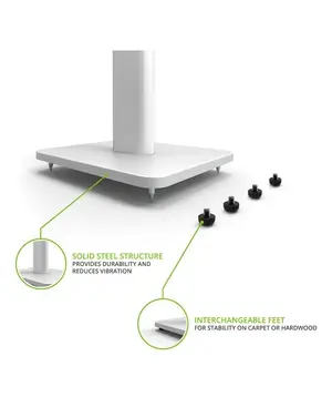KANTO Sp26pl 26" Bookshelf Speaker Stands With Rotating Top Plates And Cable Management Pair