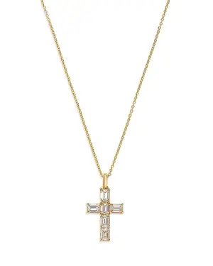 Roberto Coin 18k Yellow Diamond Cross Pendant Necklace - Gold