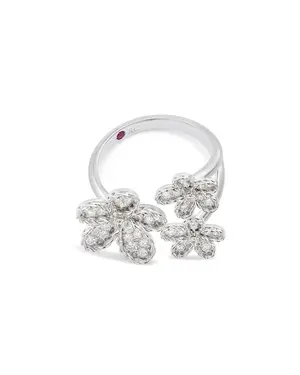 Roberto Coin 18k Gold Diamond Triple Flower Cluster Ring