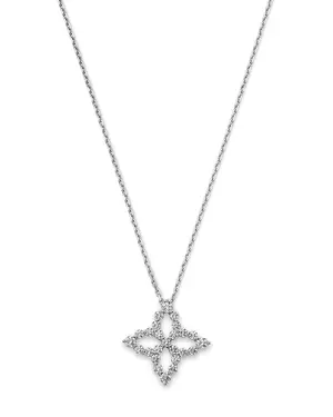 Roberto Coin 18k Gold Diamond Flower Pendant Necklace - White