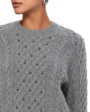 Rag & Bone Liz Beaded Wool Crewneck Sweater