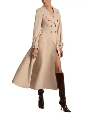 Alice + Olivia Ellie Godet Maxi Trench Coat