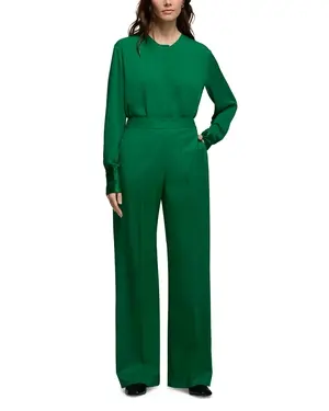 ARGENT Wool Blend Wide Leg Trousers