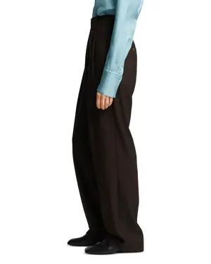 ARGENT Pleated Tapered Trousers - Brown