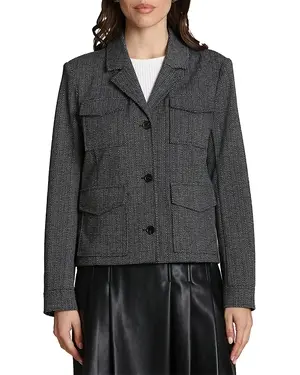 Bagatelle Notch Collar Knit Jacquard Jacket