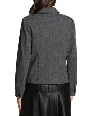 Bagatelle Notch Collar Knit Jacquard Jacket