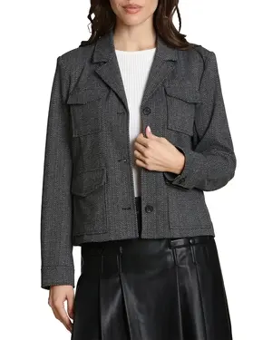 Bagatelle Notch Collar Knit Jacquard Jacket