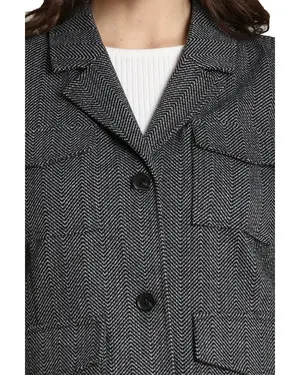 Bagatelle Notch Collar Knit Jacquard Jacket