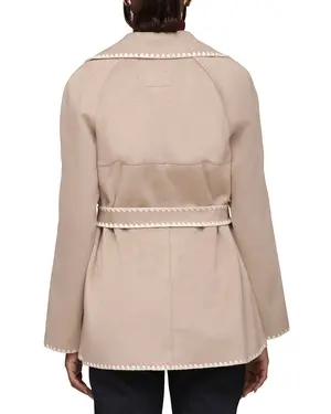 Bagatelle Belted Jacket With Crochet Trim
