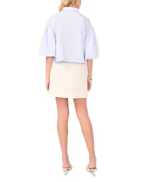 Vince Camuto Puff Sleeve Cotton Button-up Top