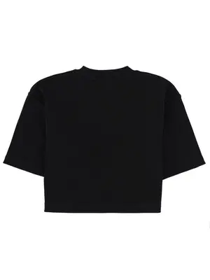 Off-White Cropped T-shirt With Logo - Black