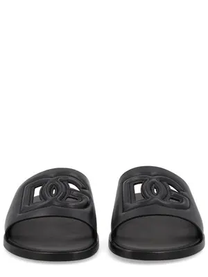 Dolce & Gabbana Leather Slide With Logo