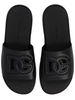 Dolce & Gabbana Leather Slide With Logo
