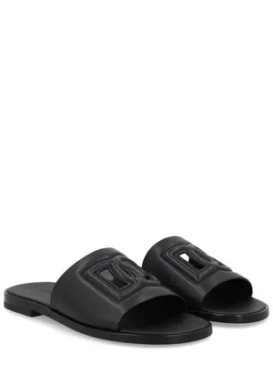 Dolce & Gabbana Leather Slide With Logo