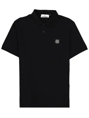 Stone Island Polo With Logo - Black