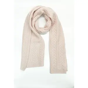Portolano Cashmere Scarf In Fancy Stitch - Mallow