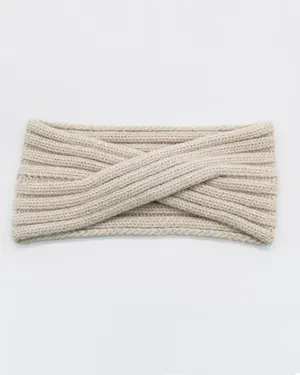Portolano Cashmere Ribbed Headband - Ivory