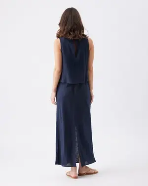 RIPE MATERNITY Lena Linen Nursing Midi Dress
