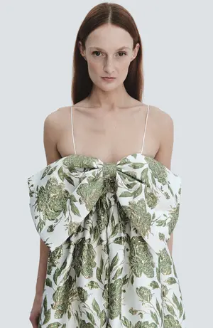 MADELINE MARIE Brocade Bow Gown
