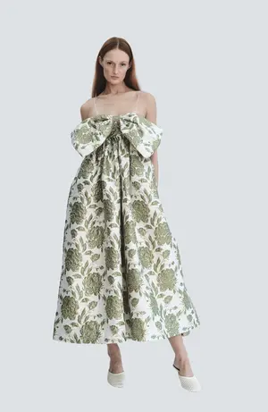 MADELINE MARIE Brocade Bow Gown
