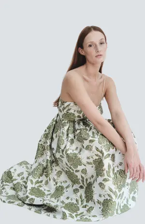 MADELINE MARIE Brocade Bow Gown