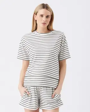 RIPE MATERNITY Jada Stripe Nursing Tee