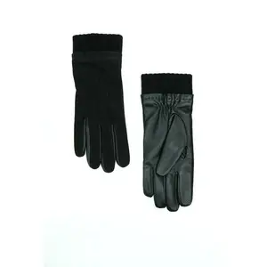 Portolano Suede And Nappa Leather Gloves - Black