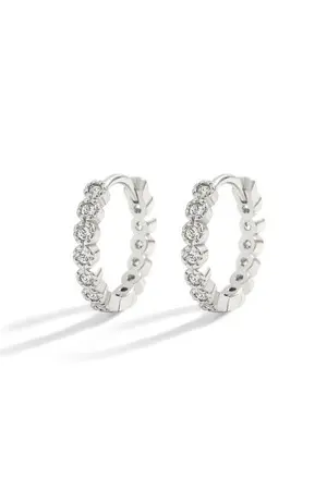 MINT & LILY Shimmer Huggie Hoop Earrings - Silver