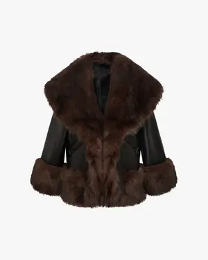 WeWoreWhat Cocoon Faux Fur Jacket